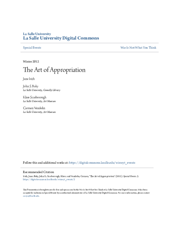 (PDF) The Art of Appropriation