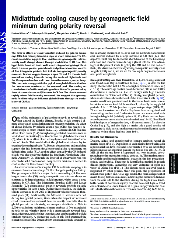 (PDF) Midlatitude cooling caused by geomagnetic field minimum during ...
