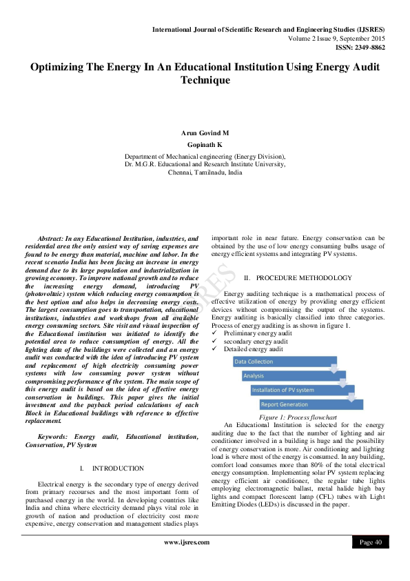 (PDF) Optimizing The Energy In An Educational Institution Using Energy ...