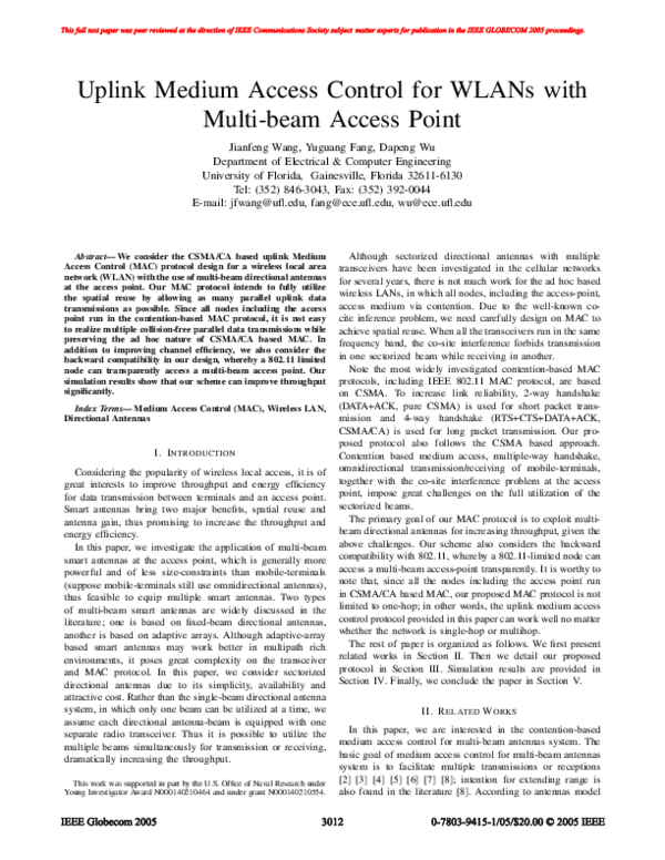 Uplink medium access control for WLANs with multi-beam access point