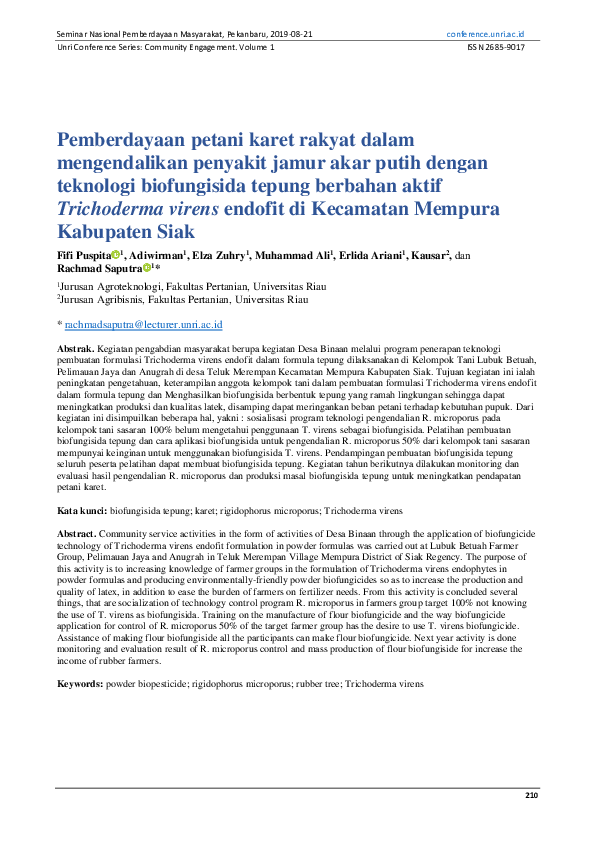 (PDF) Pemberdayaan petani karet rakyat dalam mengendalikan penyakit ...