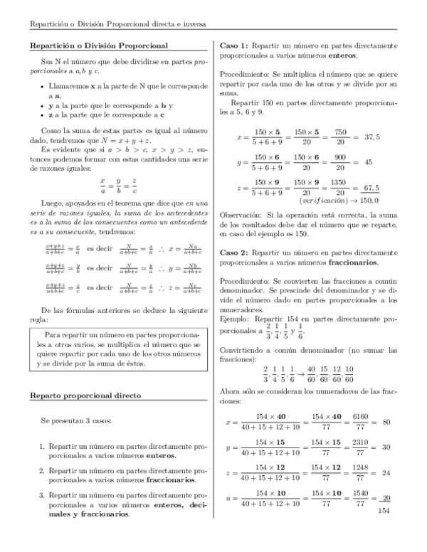 (PDF) Repartición o división proporcional