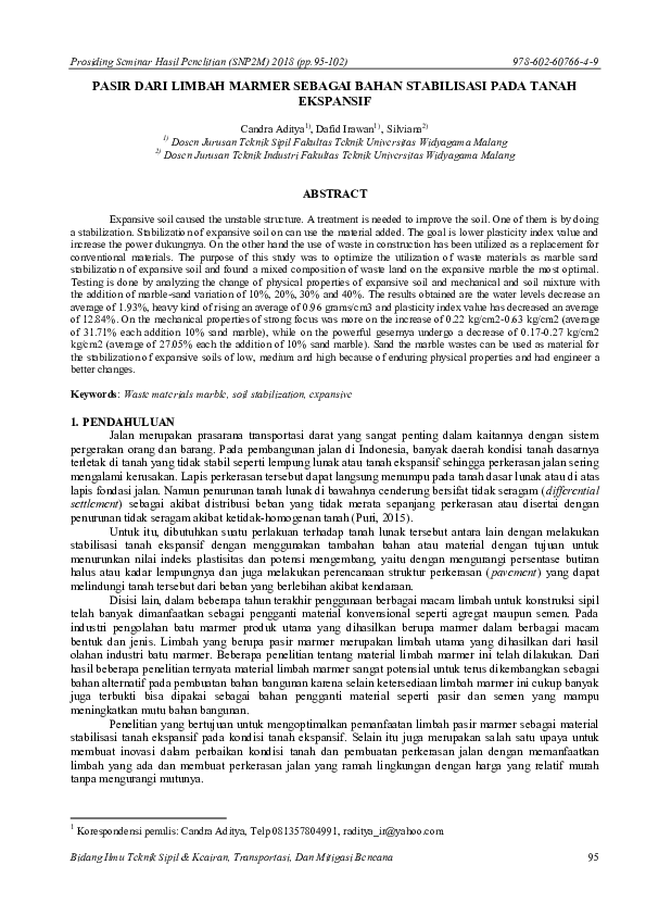 (PDF) Pasir Dari Limbah Marmer Sebagai Bahan Stabilisasi Pada Tanah ...