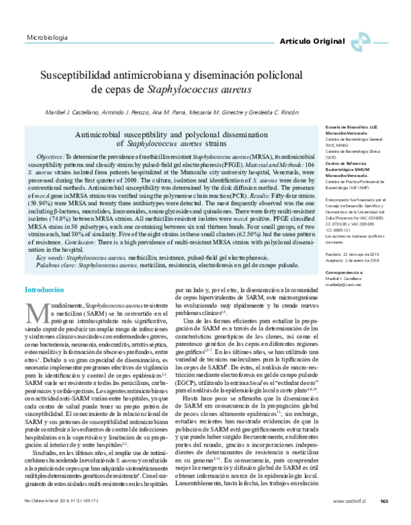 (PDF) Susceptibilidad antimicrobiana y diseminación policlonal de cepas ...
