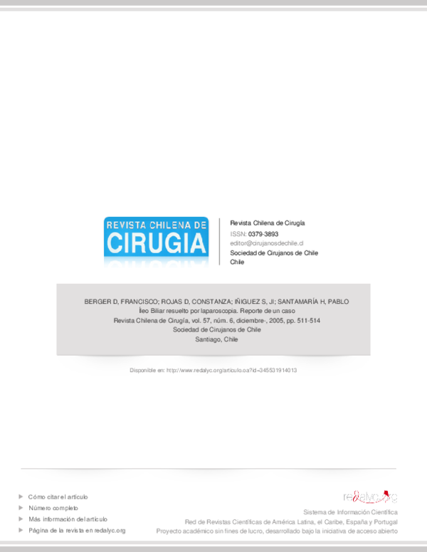 (PDF) Íleo Biliar resuelto por laparoscopia. Reporte de un caso ...