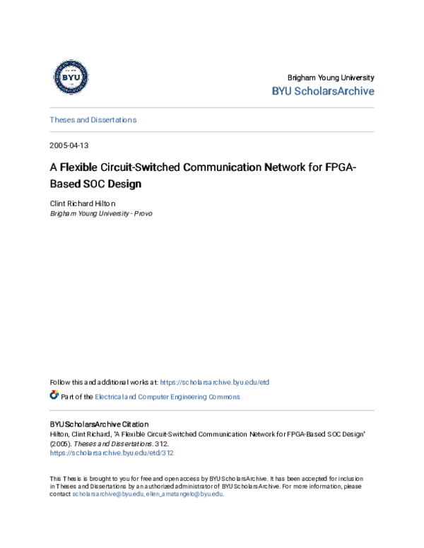 Pdf A Flexible Circuit Switched Communication Network For Fpga Based Soc Design