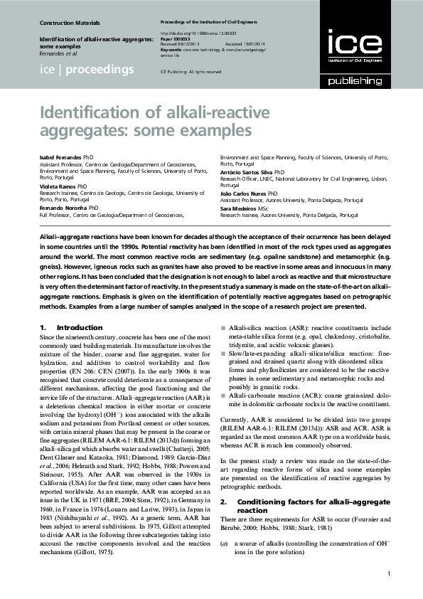 (PDF) Identification of alkali-reactive aggregates: some examples ...