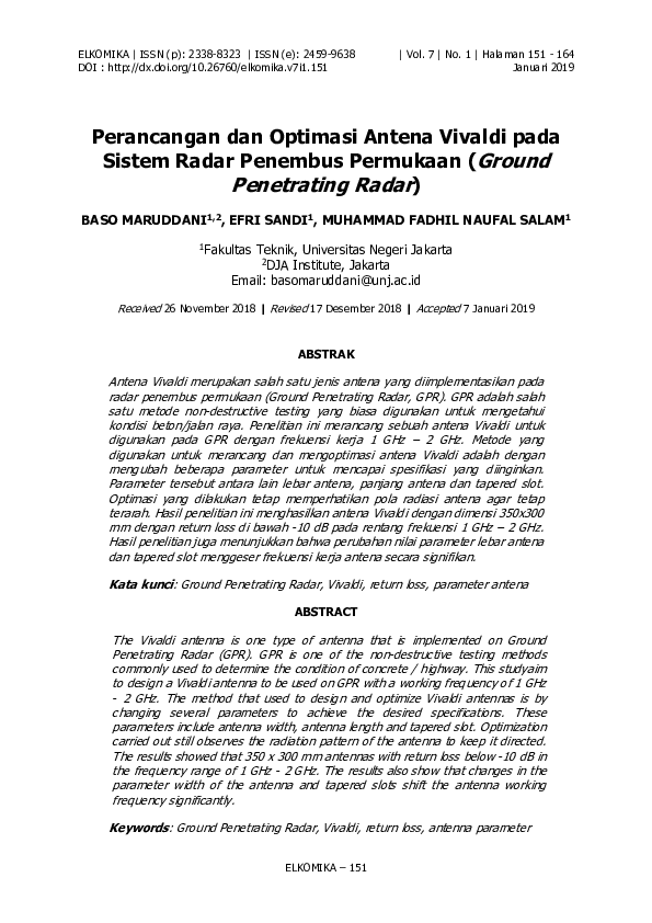 (PDF) Perancangan dan Optimasi Antena Vivaldi pada Sistem Radar ...