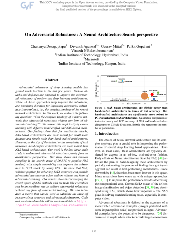 Pdf On Adversarial Robustness A Neural Architecture Search Perspective