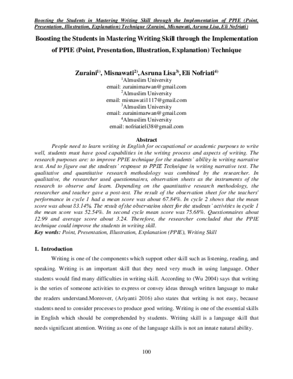 (PDF) Boosting the Students in Mastering Writing Skill Through the ...