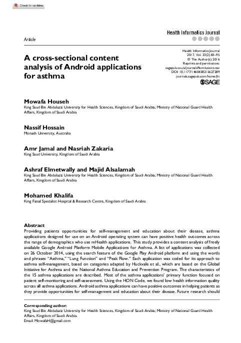 (PDF) A cross-sectional content analysis of Android applications for ...