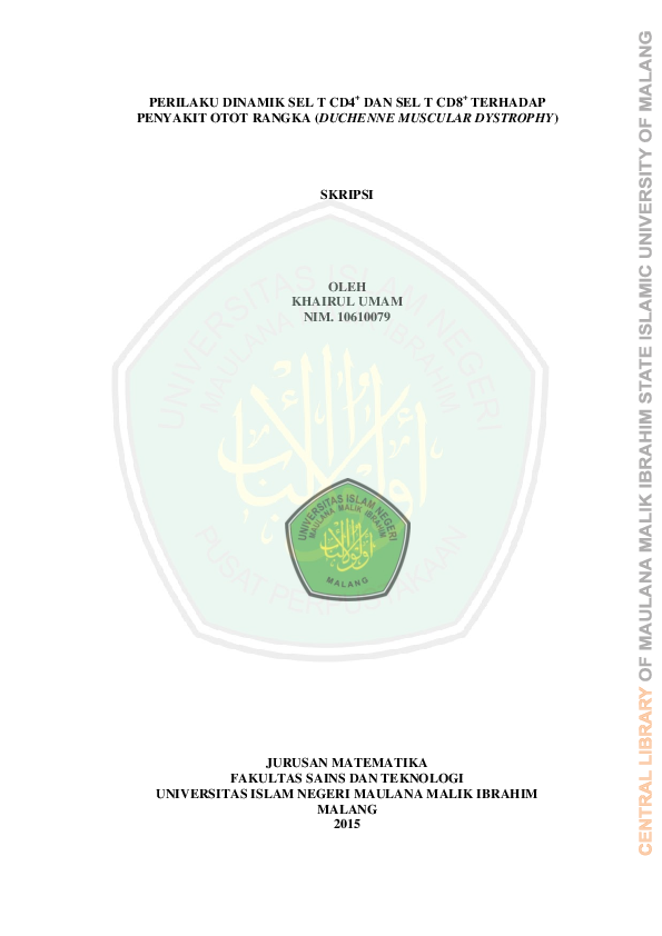 (PDF) Perilaku dinamik sel T CD4+ dan sel T CD8+ terhadap penyakit otot ...