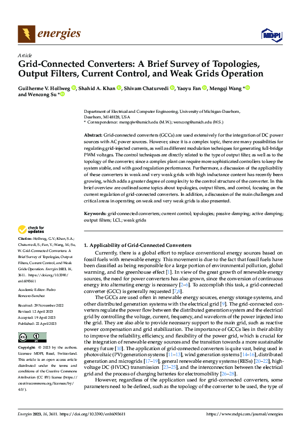 (PDF) Survey of Grid-Connected Converter Technologies