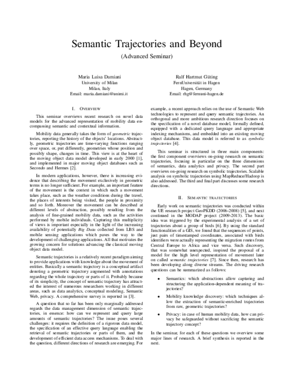 (PDF) Semantic Trajectories and Beyond | Maria Luisa Damiani - Academia.edu