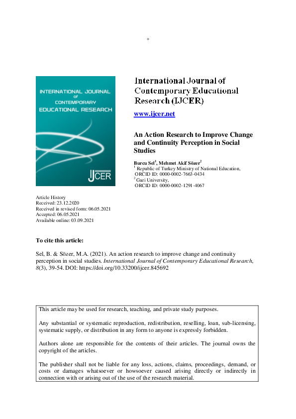 (PDF) An Action Research to Improve Change and Continuity Perception in ...