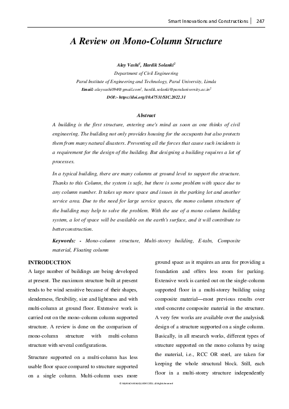 Pdf A Review On Mono Column Structure