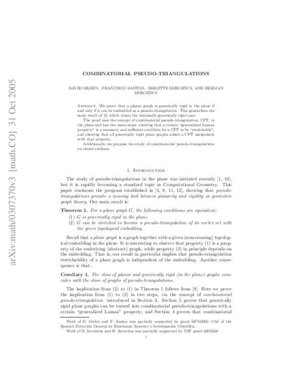 (PDF) Combinatorial pseudo-triangulations
