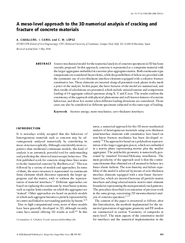 (PDF) A meso-level approach to the 3D numerical analysis of cracking ...