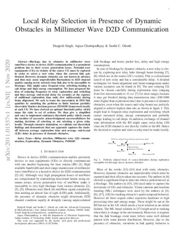 (PDF) Local Relay Selection in Presence of Dynamic Obstacles in Millimeter Wave D2D ...