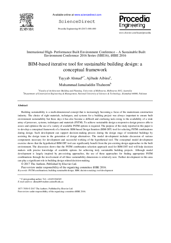 Pdf Bim Based Iterative Tool For Sustainable Building Design A