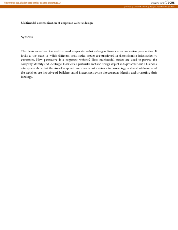 (PDF) Multimodal communication of corporate website design