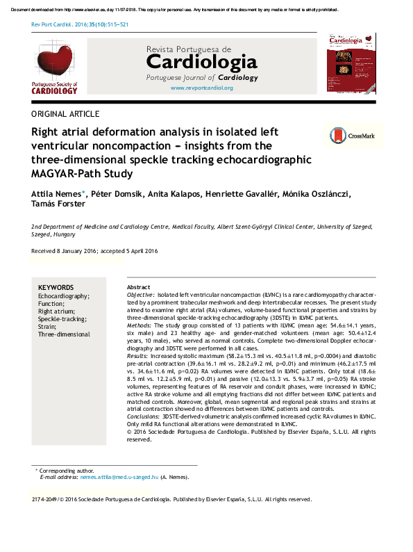 (PDF) Right atrial deformation analysis in isolated left ventricular ...