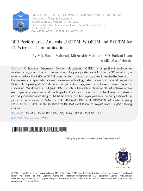(PDF) BER Performance Analysis of OFDM, W-OFDM and F-OFDM for 5G ... (PDF) BER Performance Analysis of OFDM, W-OFDM and F-OFDM for 5G ...