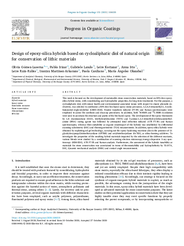 (PDF) Design of epoxy-silica hybrids based on cycloaliphatic diol of natural origin for ...