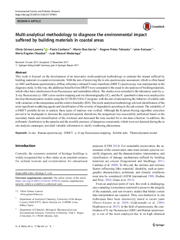(PDF) Multi-analytical methodology to diagnose the environmental impact ...