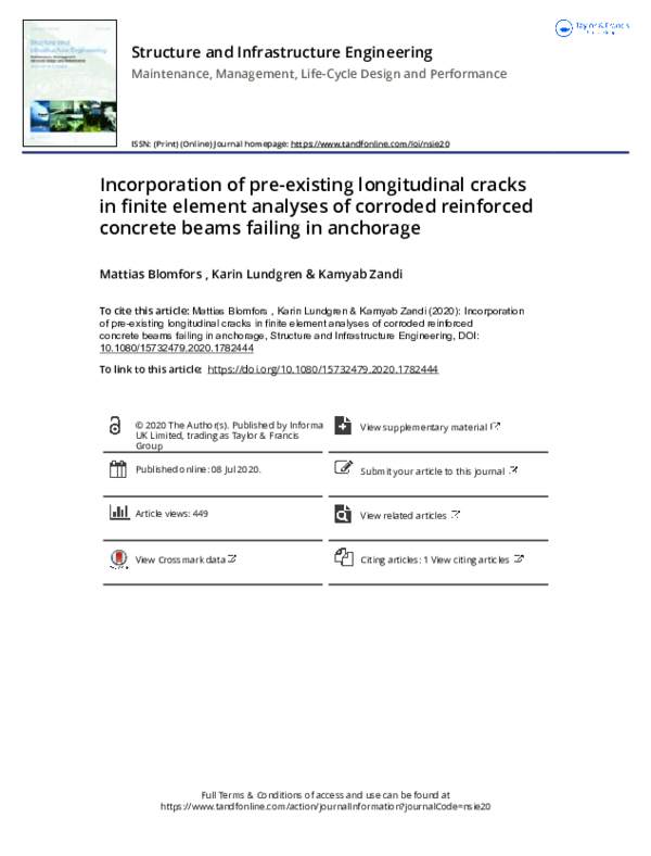 Pdf Incorporation Of Pre Existing Longitudinal Cracks In Finite