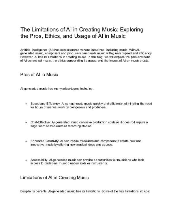 (DOC) The Limitations of AI in Creating Music: Exploring the Pros ...