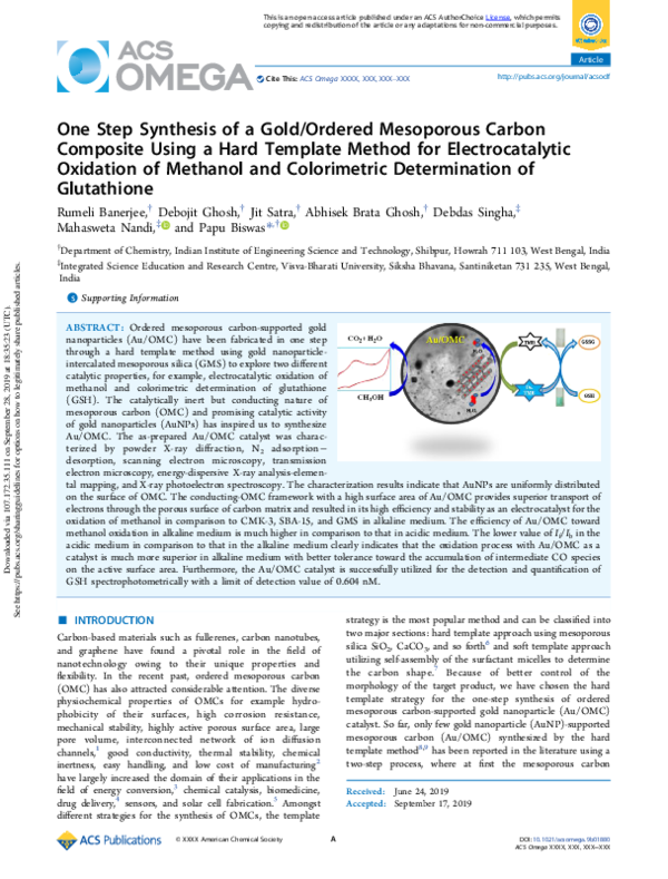 (PDF) One Step Synthesis of a Gold/Ordered Mesoporous Carbon Composite ...