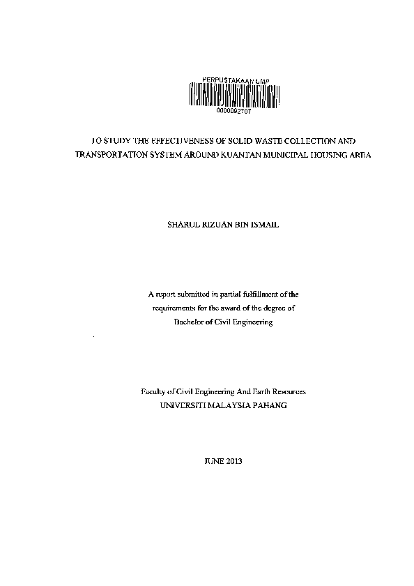 (PDF) To study the effectiveness of solid waste collection and ...