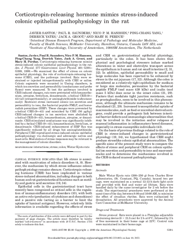 (PDF) Corticotropin-releasing hormone mimics stress-induced colonic ...