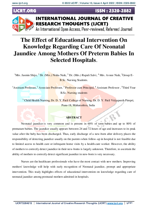(PDF) The Effect of Educational Intervention On Knowledge Regarding ...