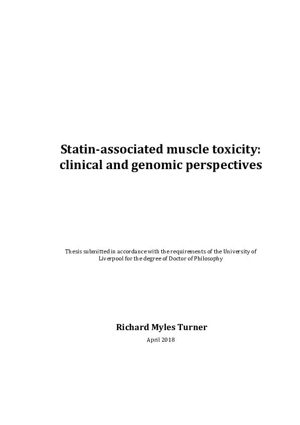 (PDF) Statin-associated muscle toxicity: clinical and genomic perspectives