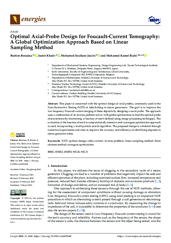 (PDF) Optimal Axial-Probe Design for Foucault-Current Tomography: A ...