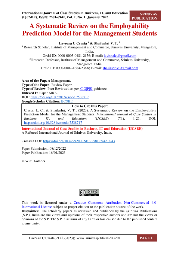 (PDF) A Systematic Review on the Employability Prediction Model for the ...