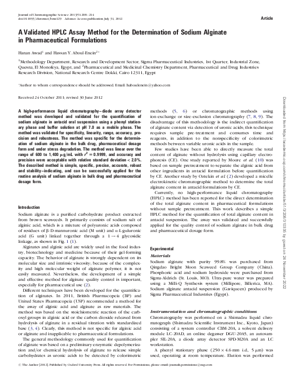 (PDF) A Validated HPLC Assay Method for the Determination of Sodium ...