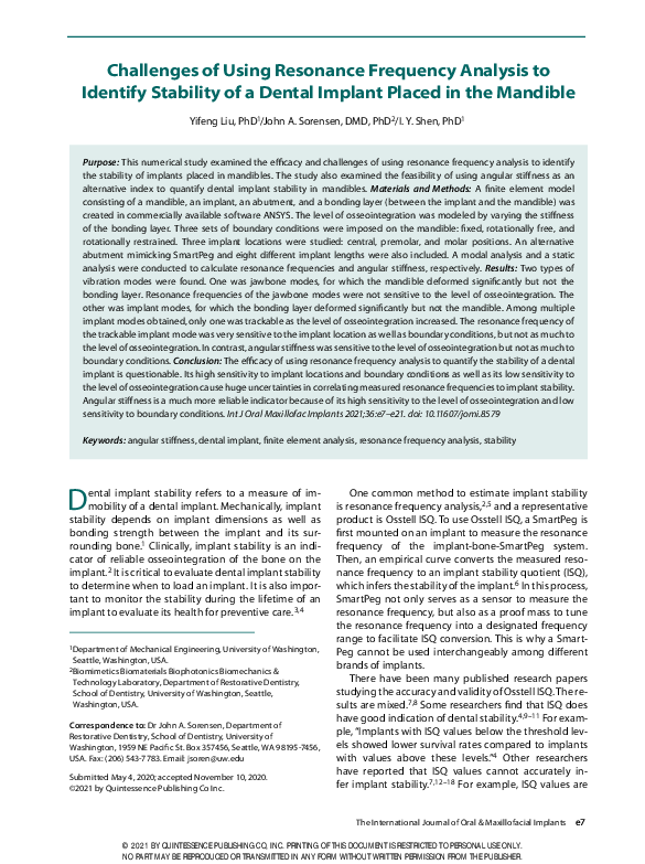 (PDF) Challenges of Using Resonance Frequency Analysis to Identify ...