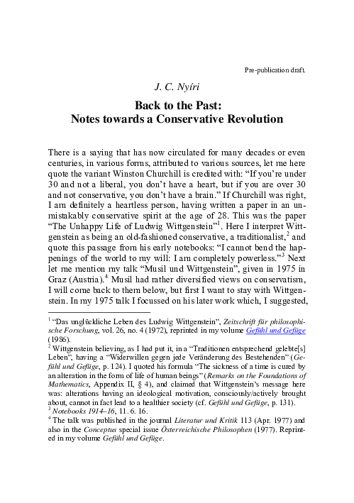 (PDF) Notes towards a Conservative Revolution