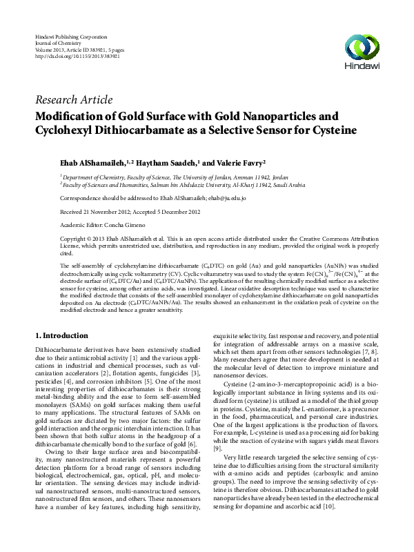 (PDF) Modification of Gold Surface with Gold Nanoparticles and ...