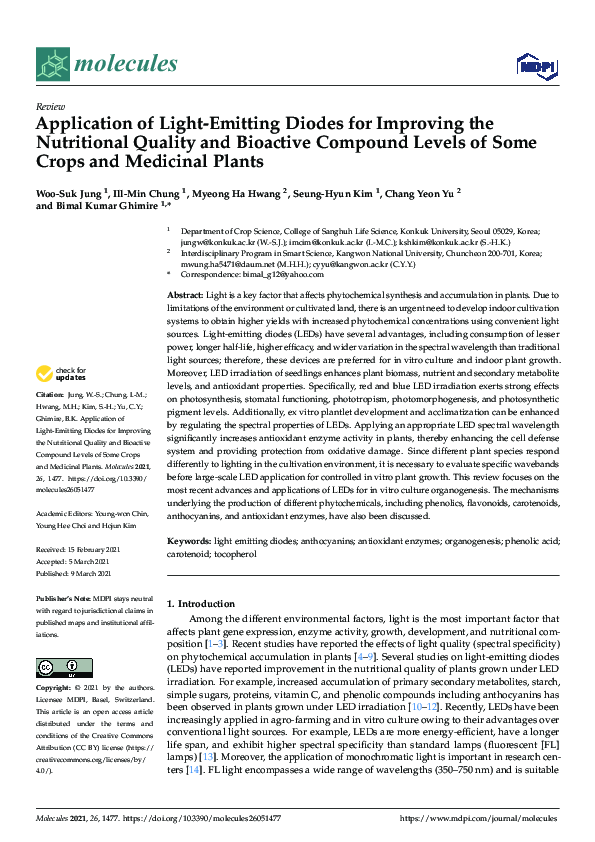 (PDF) Application of Light-Emitting Diodes for Improving the ...