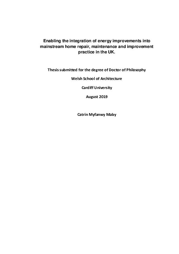 (PDF) Enabling the integration of energy improvements into mainstream ...