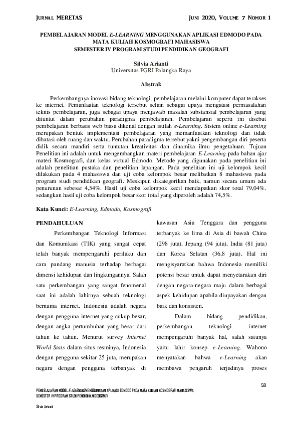 (PDF) Pembelajaran Model E-Learning Menggunakan Aplikasi Edmodo Pada Mata Kuliah Kosmografi ...