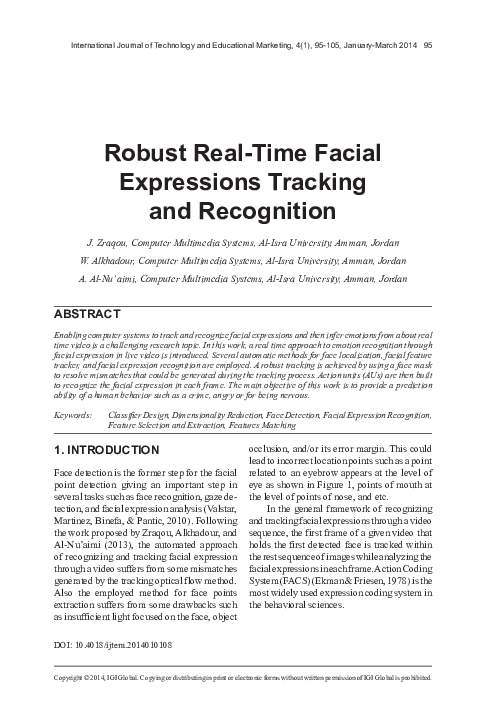 (PDF) Robust Real-Time Facial Expressions Tracking and Recognition