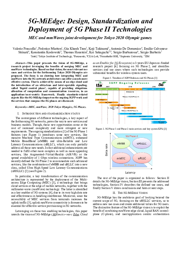 (PDF) 5G-MiEdge: Design, standardization and deployment of 5G phase II ...