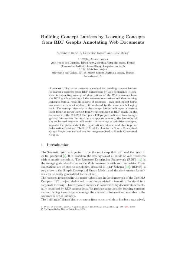 Pdf Building Concept Lattices By Learning Concepts From Rdf Graphs Annotating Web Documents