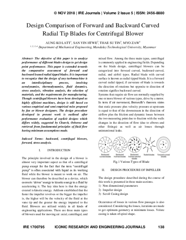 (PDF) Design Comparison of Forward and Backward Curved Radial Tip ...