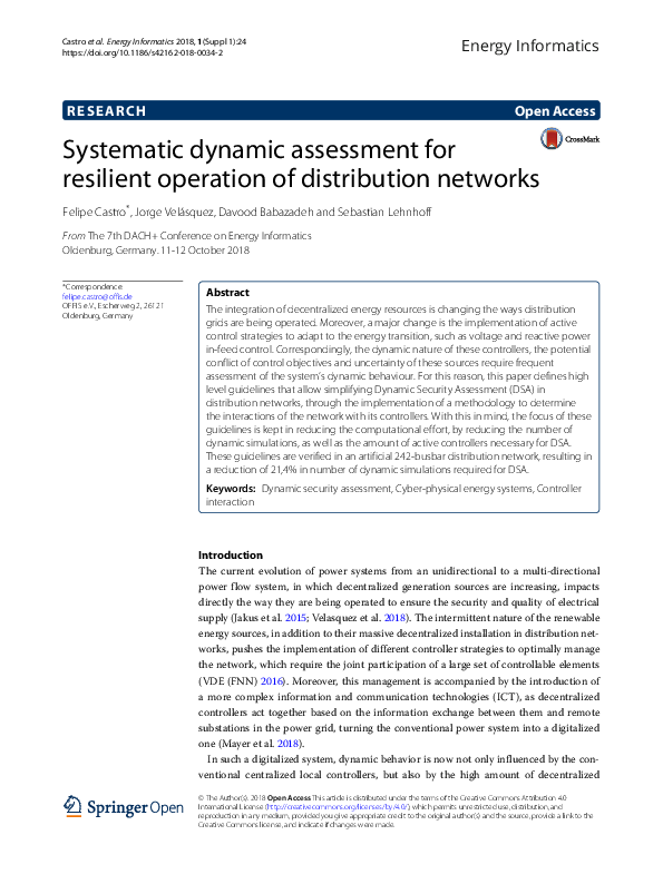 (PDF) Systematic dynamic assessment for resilient operation of distribution networks